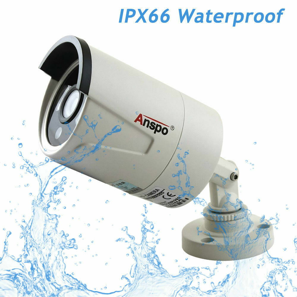 Anspo CCTV Camera 5MP UHD Bullet Waterproof Indoor/Outdoor 20M IR Night ...